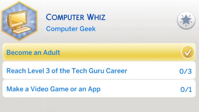 The Sims 4 Computer Whiz Aspiration - Simming Simplified