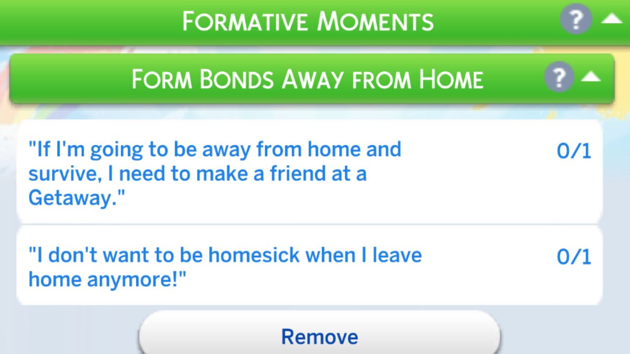 The Sims 4 Form Bonds Away From Home Formative Moment - Simming Simplified