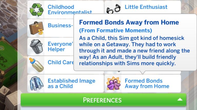 The Sims 4 Form Bonds Away From Home Formative Moment - Simming Simplified