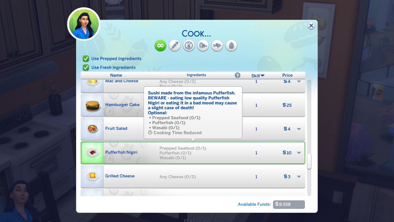 How to Get Death by Pufferfish Nigiri in The Sims 4 - Simming Simplified