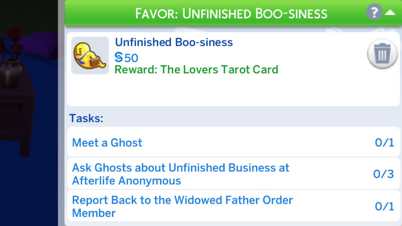 The Sims 4 Unfinished Boo-Siness Favor - Simming Simplified